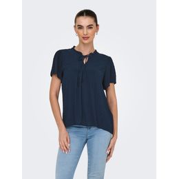 Jacqueline de Yong Kurzarmbluse JDY "JDYLIMA LIFE S/S TOP WVN NOOS", Damen, Gr. 38, schwarz (schwarz iris), Web, Obermaterial: 100% Viskose, unifarben, loose fit normal, V-Ausschnitt, Blusen Kurzarmbluse, Viskose, loose fit