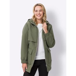 Langjacke Classic Basics, Damen, Gr. 48, gr&uuml;n (khaki), 100% Polyester, unifarben, Jacken Langjacke