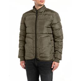 Steppjacke Replay, Herren, Gr. M, gr&uuml;n (mud gr&uuml;n), Web, Obermaterial: 54% Polyester, 46% Polyamid. Futter: 100% Polyester. F&uuml;llung: 100% Polyester, h&uuml;ftbedeckend, Jacken Steppjacke