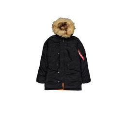 Winterjacke Alpha Industries "N-3B VF 59 Vintage Fit W", Damen, Gr. XS, schwarz, Obermaterial: 100% Nylon; Futter: 100% Nylon; F&uuml;llung: 100% Polyester, Jacken Winterjacke