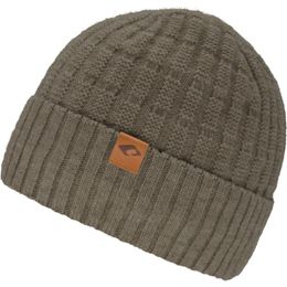 Beanie Chillouts "Bruno Hat", Herren, beige, Rippstrick, Kunstfaser, unifarben, M&uuml;tzen Beanie, mit dezentem Logo