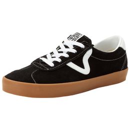 Sneaker Vans "Sport Low", Herren, Gr. 38,5, schwarz (schwarz, gum), Leder, Schuhe Sneaker, unisex