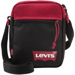 Levi's Umh&auml;ngetasche LEVI'S "MINI CROSSBODY SOLID (RED BATWING)", Damen, Gr. B/H/T: 15,5cm x 21cm x 5,5cm, schwarz (schwarz, rot), Web, Polyester, Taschen Umh&auml;ngetasche, modische Mini Bag Schultertasche