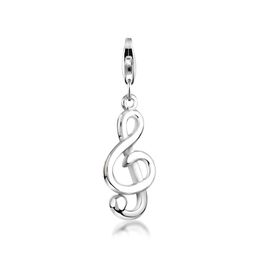 Charm-Einh&auml;nger NENALINA "Charm Notenschl&uuml;ssel Anh&auml;nger Musik 925 Silber" Gr. 30, silber, Charms, Damen, Blacklist, Silber 925 (Sterlingsilber), Charm-Einh&auml;nger