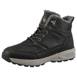 Winterboots Polarino "Bantry", Herren, Gr. 42, schwarz (schwarz, grau), Lederimitat, Nylon, Schuhe Winterboots, mit TEX-Membrane