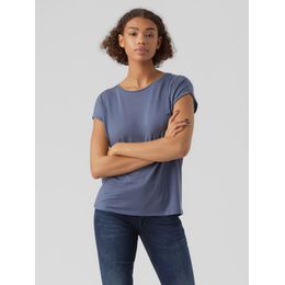 V&eacute;ro Moda Rundhalsshirt VERO MODA "VMAVA PLAIN SS TOP GAJRS NOOS", Damen, Gr. S, blau (china blau), Jersey, Obermaterial: 95% Lyocell, 5% Elasthan, unifarben, regular fit normal, Rundhals, Shirts Rundhalsshirt, Materialmix, regular fit
