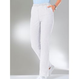 Schlupfjeans Classic Basics, Damen, Gr. 42, Normalgr&ouml;&szlig;en, wei&szlig;, 100% Baumwolle, unifarben, lang, Jeans Schlupfjeans