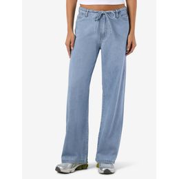 Gerade Jeans Noisy may "NMRINE NW WIDE PANTS MG008LB NOOS", Damen, Gr. L, N-Gr, light blau denim, Denim/Jeans, Obermaterial: 100% Baumwolle, unifarben, regular fit kn&ouml;chellang, Jeans Gerade Jeans