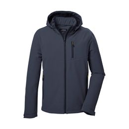 Softshelljacke Killtec "KOW 92 MN SFTSHLL JCKT", Herren, Gr. L, blau (marine), Oberstoff: Oberseite: 92% Polyester, 8% Elasthan, R&uuml;ckseite: 100% Polyester, Jacken Softshelljacke, Wasser- und windabweisend, atmungsaktiv, abnehmbare Kapuze