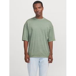 Jack & Jones Rundhalsshirt JACK & JONES "JJECHARGE FADED TEE O-NECK NOOS", Herren, Gr. XS, gr&uuml;n (iceberg gr&uuml;n), Jersey, Obermaterial: 100% Baumwolle, unifarben, oversize taillenbedeckt, Rundhals, gerader Abschluss, Shirts Rundhalsshirt, mit Rundhalsausschnitt