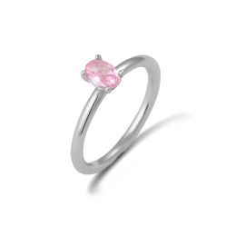 Silberring Elli "Ring Zirkonia Oval 925 Sterling Silber" Gr. 58, rosa, Fingerringe, Damen, 58, Silber 925 (Sterlingsilber), Silberring