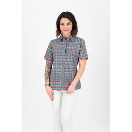 Outdoorbluse DEPROC Active "SUDBURY II WOMEN", Damen, Gr. 36/38 (M), bunt (t&uuml;rkis, rot), 93% Polyester; 7% Elasthan, Blusen Outdoorbluse, auch in Gro&szlig;en Gr&ouml;&szlig;en erh&auml;ltlich