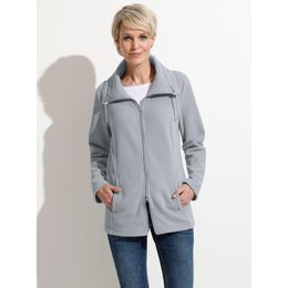 Fleecejacke Classic Basics, Damen, Gr. 38, grau, 100% Polyester, unifarben, figurumspielend, Jacken Fleecejacke