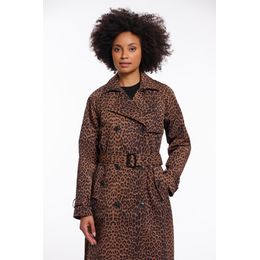 Rino & Pelle Trenchcoat RINO & PELLE "ERA", Damen, Gr. 40, leopard, Web, Obermaterial: 100% Polyester. Futter: 100% Polyester, gemustert, k&ouml;rpernah kniebedeckend, V-Ausschnitt, abgerundeter Saum, M&auml;ntel Trenchcoat, mit doppelter Knopfleiste und G&uuml;rtel
