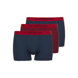 Boxershorts Tom Tailor "Buffer", Herren, Gr. 4 (S), rot (455 rot, mittel allover), Single Jersey, Obermaterial: 95% Baumwolle, 5% Elasthan, gemustert, unifarben, eng, Unterhosen Boxershorts, weich, bequem, eng, elastisch, Logobund, Baumwollmix