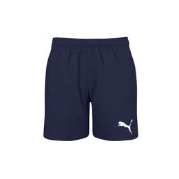 Badeshorts Puma "Puma SWIM BOYS MID SHORTS", Jungen, Gr. 152, N-Gr, navy, Microfaser, Obermaterial: 100% Polyester, Badehosen Badeshorts, schnelltrocknend, Kordelzug