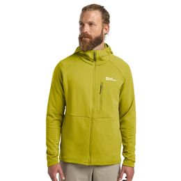 Fleecejacke Jack Wolfskin "KOLBENBERG HOODED FZ M", Herren, Gr. XL (54/56), chartreuse, Obermaterial: 92% Polyester, 8% sonstige Fasern. Futter: 100% Polyester, Jacken Fleecejacke