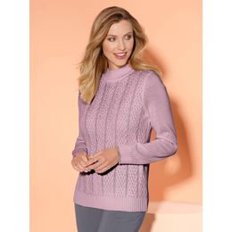 Stehkragenpullover Classic Basics "Pullover", Damen, Gr. 48, rosa (ros&eacute;), 100% Polyacryl, unifarben, Pullover Stehkragenpullover