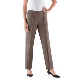 Jerseyhose Classic Basics, Damen, Gr. 26, Kurzgr&ouml;&szlig;en, grau (taupe), 100% Polyester, unifarben, lang, Hosen Jerseyhose