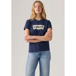 Levi's T-Shirt LEVI'S "LSE THE PERFECT TEE", Damen, Gr. L (40), deirdre floral bw fi, Jersey, Obermaterial: 100% Baumwolle, bedruckt, figurumspielend h&uuml;ftlang, Rundhals, Shirts T-Shirt, mit Logodruck