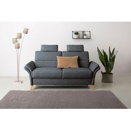 3-Sitzer Home Affaire "Westerland", blau (blau, grau), B:186cm H:90cm T:89cm, 100% Polyester, Sofas, 3-Sitzer, Federkern-Polsterung. wahlweise mit Armlehnfunktion
