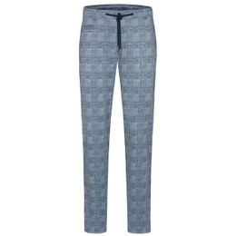 Chinohose Bugatti, Herren, Gr. 40, L&auml;nge 34, blau (marine), 86% Polyester, 9% Viskose, 5% Elasthan, Glencheckmuster, slim fit, Hosen Chinohose, mit Flexcity-Ausstattung