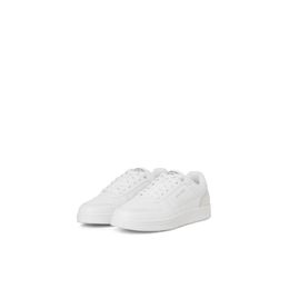 Jack & Jones Sneaker JACK & JONES "JFWEALING", Herren, Gr. 42, wei&szlig;, silberfarben, Lederimitat, Schuhe Sneaker, mit dezenter Perforation