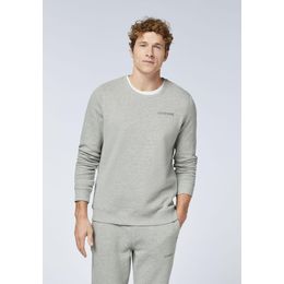 Sweater Chiemsee, Herren, Gr. XXL (60/62), neutral gray melange, 90% Baumwolle, 10% Viskose, unifarben, regular fit normal, Rundhals, abnehmbar Rippb&uuml;ndchen, Sweatshirts Sweater, - in angenehmer Baumwollmisch-Qualit&auml;t
