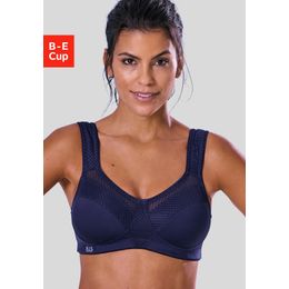 H.I.S. Sport-BH H.I.S, Damen, Gr. 85, Cup E, blau (dunkelblau), Microtouch, Obermaterial: 90% Polyester (COOLMAX), 10% Elasthan, BHs Sport-BH, ohne B&uuml;gel aus schnell trocknendem COOLMAX-Material, Topseller