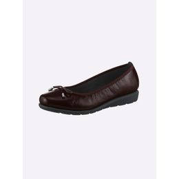Ballerina Casual Looks, Damen, Gr. 38, rot (bordeaux), Lackleder, Basic, Schuhe Ballerina