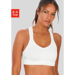 active by Lascana Sport-BH LASCANA ACTIVE, Damen, Gr. 100, Cup E, wei&szlig;, Microtouch, Obermaterial: 58% Polyamid, 42% Elasthan, BHs Sport-BH, mit weichem Frottee-Lining und breiten, wattierten Tr&auml;gern