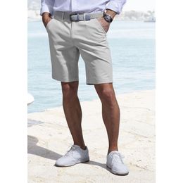 Chinoshorts John Devin "regular-fit", Herren, Gr. 38, N-Gr, grau (hellgrau), Web, Obermaterial: 98% Baumwolle, 2% Elasthan, unifarben, regular fit kurz, Hosen Chinoshorts, Shorts aus elastischer Baumwoll-Qualit&auml;t, Topseller