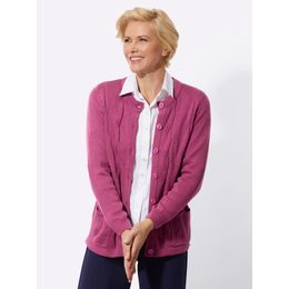 Strickjacke CLASSIC, Damen, Gr. 54, lila (erika), 100% Polyacryl, unifarben, Strickjacken Strickjacke