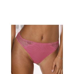 Tanga Lascana "Gianna", Damen, Gr. 32/34, pink, Spitze, Obermaterial: 65% Polyamid, 32% Polyester, 3% Elasthan, Unterhosen Tanga, aus leicht schimmernder Spitze, sexy Dessous
