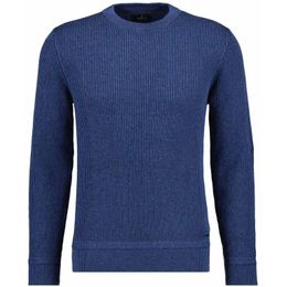 Rundhalspullover Ragman, Herren, Gr. 58, blau (taubenblau), Strick, 95% Baumwolle 5% Kaschmir, ohne Ausschnitt, Pullover Rundhalspullover