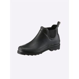 Gummistiefelette Heine, Damen, Gr. 42, schwarz, Gummi, Schuhe Gummistiefelette