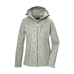 Softshelljacke Killtec "KOS 122 WMN SFTSHLL JCKT FLORAL", Damen, Gr. 38, grau (graugr&uuml;n), Oberseite: 100% Polyester;R&uuml;ckseite: 100% Polyester;Futter: 100% Polyester, Jacken Softshelljacke, Softshelljacke: Wind- und wasserdicht, atmungsaktiv, Kapuze abzippbar