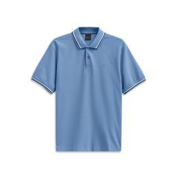 Poloshirt Bugatti "Modern Fit", Herren, Gr. L, blau (340, blaugrau), 100% Baumwolle, unifarben, normal, ohne Ausschnitt, Rippb&uuml;ndchen, Shirts Poloshirt, Basic Essential aus Baumwolle