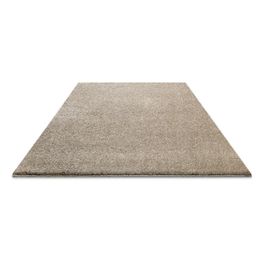 Hochflor-Teppich Wecon Home "Manta", beige (sand beige), B:140cm H:25mm L:200cm, Polyester, Teppiche, Hochflor-Teppich, L&auml;ufer, Langflor maschinell gewebt, robust, Wohn- & Schlafzimmer, uni