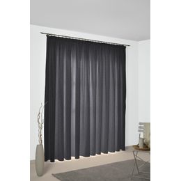 Vorhang WIRTH "Torbole" Gr. 4, schwarz, B:132cm H:225cm, Jacquard, Baumwolle, Polyester, Gardinen, Vorhang