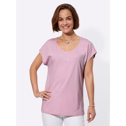 T-Shirt Classic Basics "Shirt", Damen, Gr. 38, rosa (ros&eacute;), 100% Baumwolle, unifarben, eckiger Ausschnitt, Shirts T-Shirt