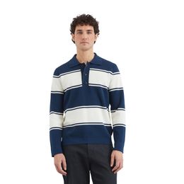 Marc O'Polo Polokragenpullover MARC O'POLO, Herren, Gr. XXL, blau (iris ink), Strick, Obermaterial: 100% Baumwolle, regular fit, B&uuml;ndchen, Pullover Polokragenpullover, aus leichtem Milano-Strick