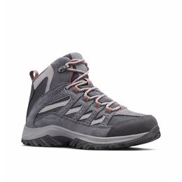 Outdoorschuh Columbia "CRESTWOOD&trade; MID WATERPROOF", Damen, Gr. 40, grau (graphite, darotevil), Leder, Textil, Schuhe Outdoorschuh, Wasserdicht