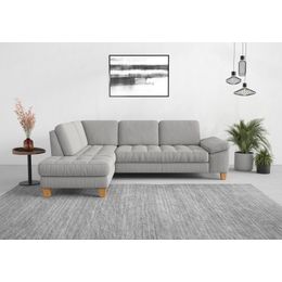 Sit & More Ecksofa SIT & MORE "Westham L-Form", silber, B:261cm H:88cm T:179cm, 90% Polyester 10%Polyamid, Sofas, Ecksofa, mit Ottomane, mit oder ohne Bettfunktion, Bettkasten, Verstellung