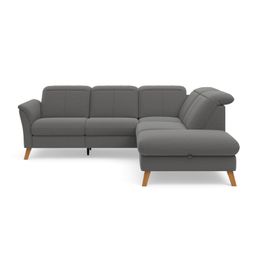 Sit & More Ecksofa SIT & MORE "Romero L-Form", grau, B:250cm H:91cm T:220cm, 90% Polyester 10%Polyamid, Sofas, Ecksofa, wahlweise mit oder ohne TV-Funktion, Bettfunktion, Bettkasten
