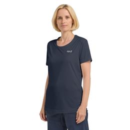 T-Shirt Jack Wolfskin "TECH T W", Damen, Gr. L (42/44), blau (midnightsky), Obermaterial: 100% POLYESTER, Shirts T-Shirt