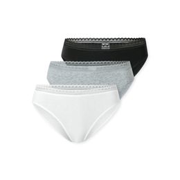 Rioslip Schiesser "Modern Multipacks", Damen, Gr. 42, bunt (sortiert 1), Single Jersey, Obermaterial: 95% Baumwolle, 5% Elasthan, k&ouml;rpernah, Unterhosen Rioslip, Spitzenb&auml;nder, Baumwollmischung, Single Jersey