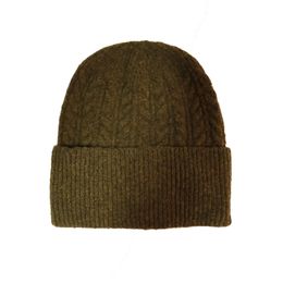 Beanie Capelli New York, Damen, loden, Strick, Obermaterial: 50% Polyacryl, 50% Polyamid, gemustert, unifarben, M&uuml;tzen Beanie, Feinstrick, Zopfmuster, Einheitsgr&ouml;&szlig;e