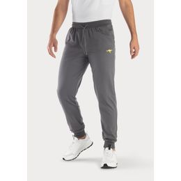Sweathose Kangaroos, Herren, Gr. 44/46 (S), N-Gr, grau (anthrazit), Sweatware, Obermaterial: 60% Baumwolle, 40% Polyester, unifarben, Basic, bequem lang, Hosen Sweathose, Jogginghose mit kleiner Logostickerei, Topseller