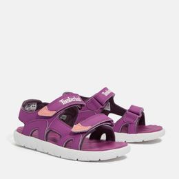 Sandale Timberland "PERKINS ROW BACKSTRAP SANDAL", M&auml;dchen, Gr. 30, lila, Synthetik, Schuhe Sandale, mit Klettverschlu&szlig;